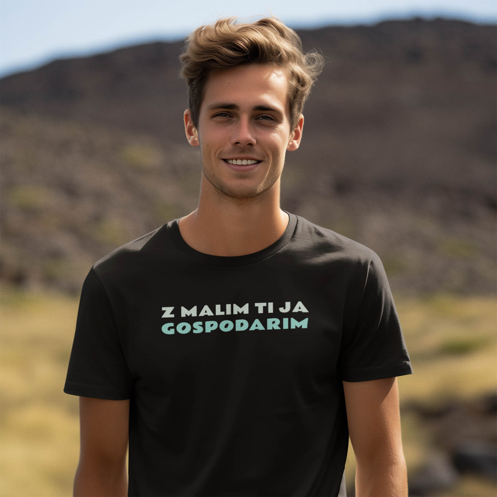 Z malim ti ja gospodarim - Majica crna - Kajkavski.com