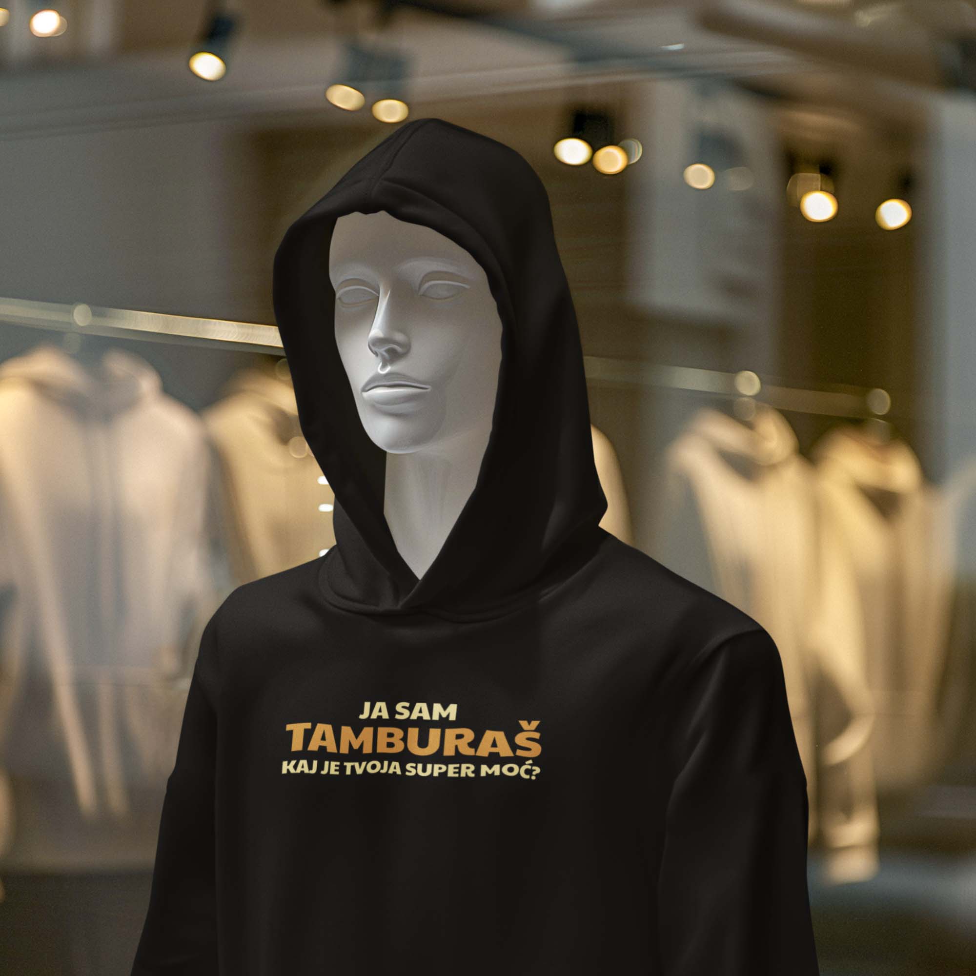 Tamburaš - Hoodie crna - Kajkavski.com