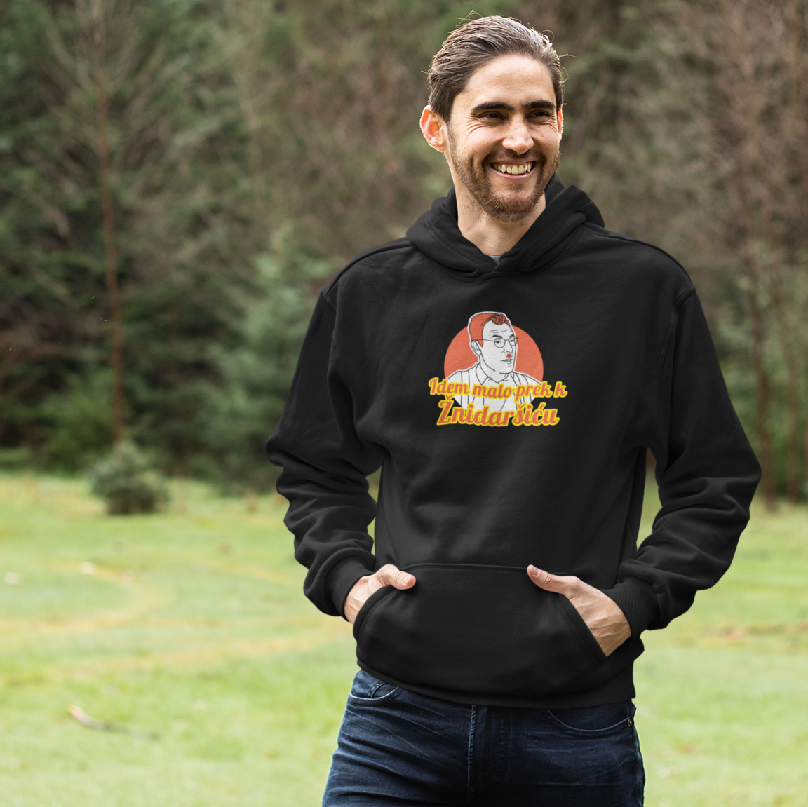 Franjo - Žnidaršić - Hoodie crna - Kajkavski.com
